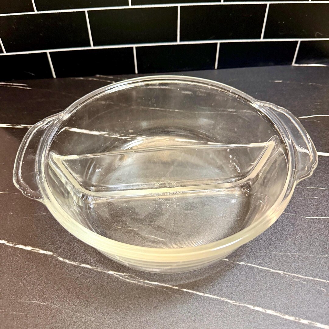 Vintage FIRE KING Divided Casserole Dish 1-2 QT - Etsy