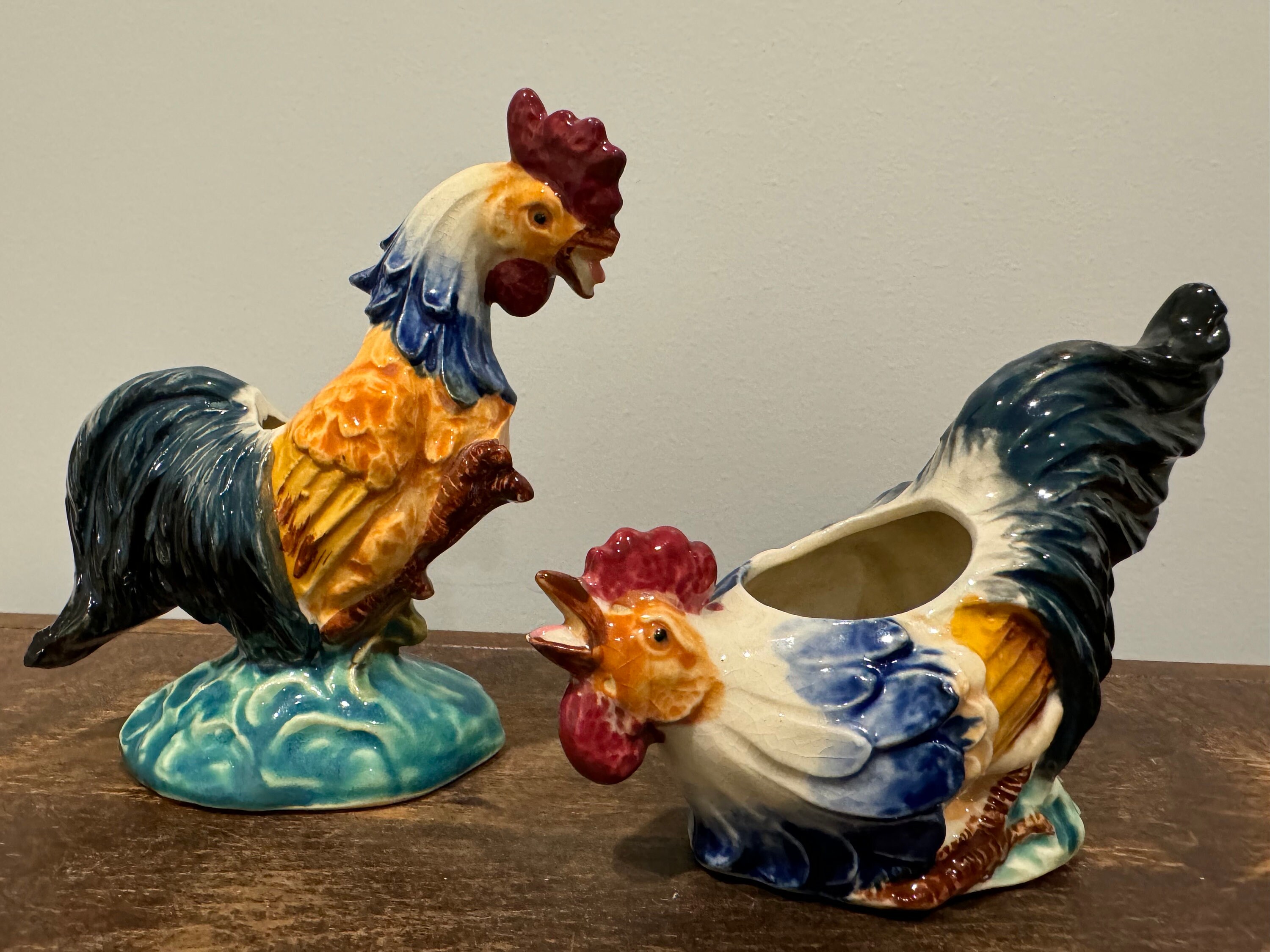 Vintage Made in Japan Rooster Planters Set of 2 - Etsy