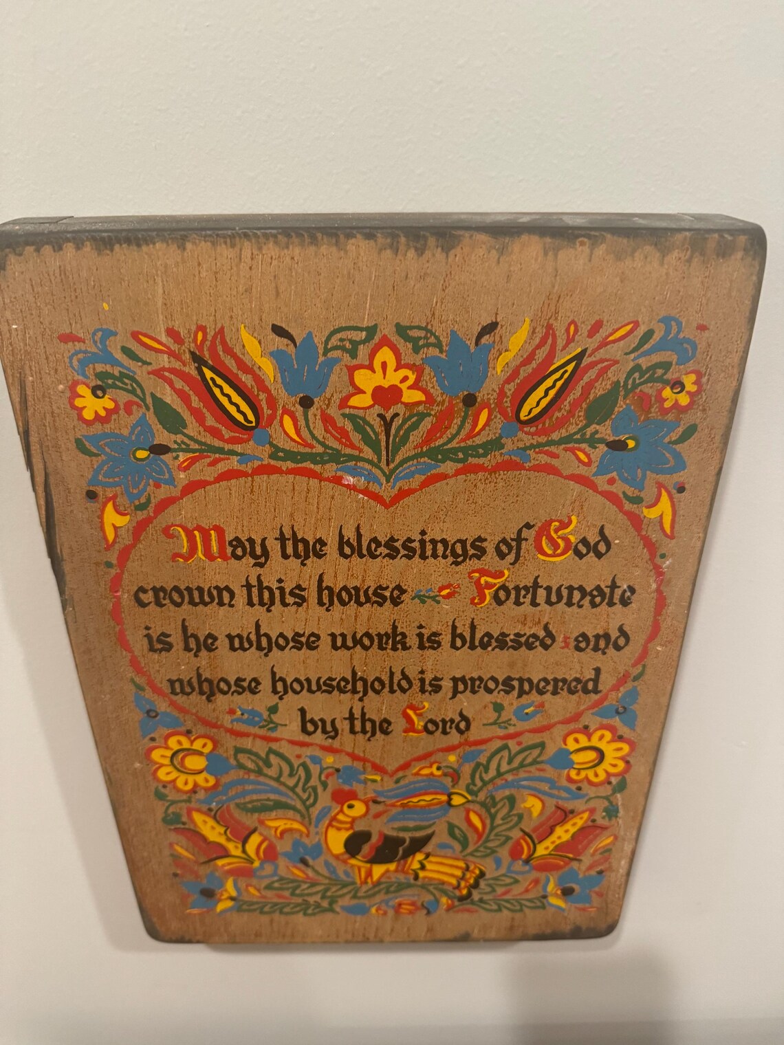 Vintage Wood Wall Hanging Folk Art Relgious Saying Plaque - Etsy