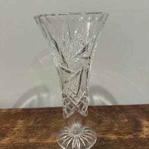 Vintage American Brilliant Cut Glass Pinwheel Vase - Etsy