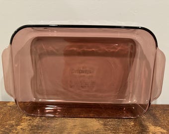 Vintage PYREX Cranberry Colored Glass Casserole Dish With Lid - Etsy