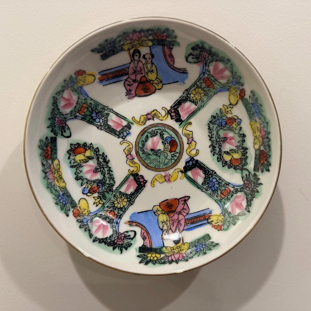 Vintage Chinese Decorative Plate Encased in Brass - Etsy
