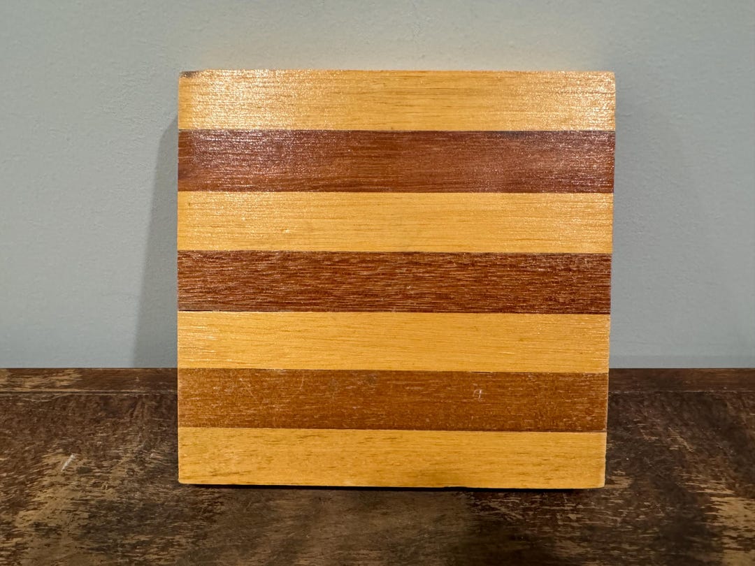 Vintage Small Wood Chopping Block Trivet - Etsy