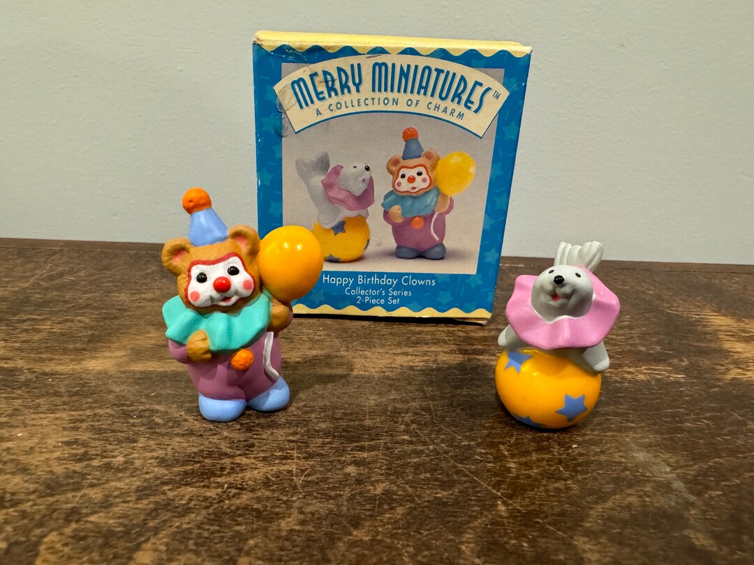 Happy Birthday Clowns Hallmark Merry Miniatures 1996 - Etsy