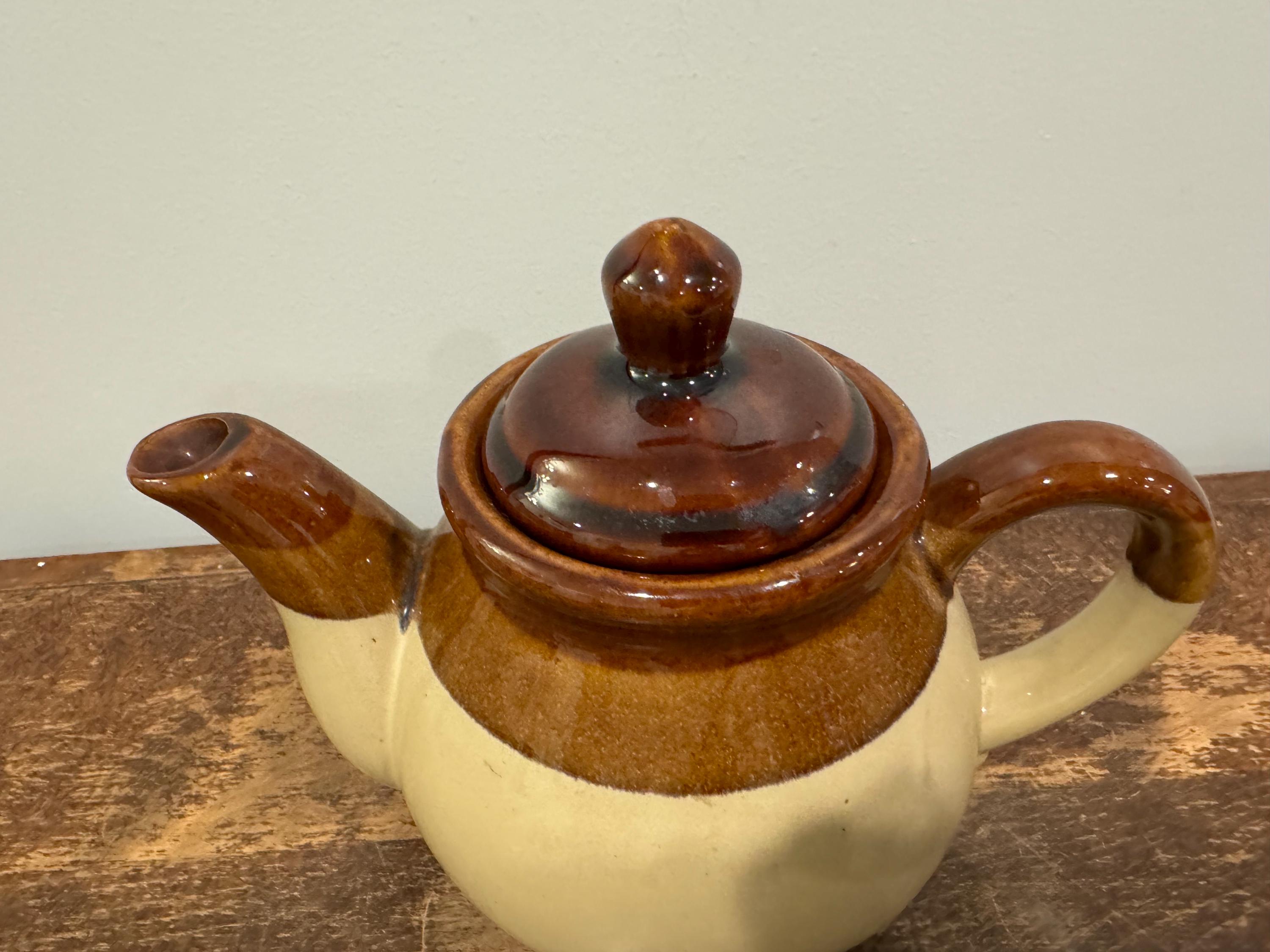 Vintage Brown Glazed Stoneware Teapot - Etsy
