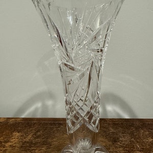 Vintage American Brilliant Cut Glass Pinwheel Vase - Etsy