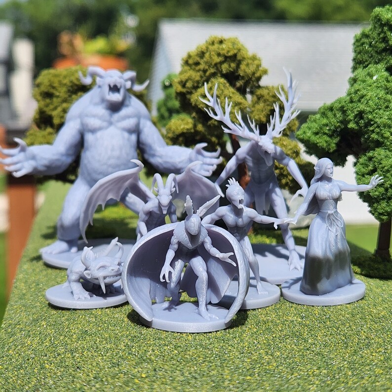 Cryptids Pack 7 3D Printed 28mm Tabletop Miniatures for Dungeons and ...