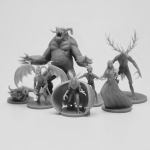 Cryptids Pack 7 3D Printed 28mm Tabletop Miniatures for Dungeons and ...
