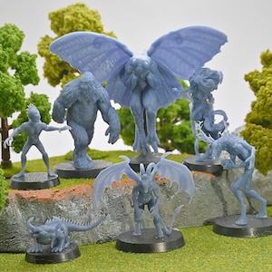 Cryptids Pack 7 3D Printed 28mm Tabletop Miniatures for Dungeons and ...