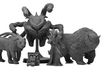 Cryptids Pack 7 3D Printed 28mm Tabletop Miniatures for Dungeons and ...