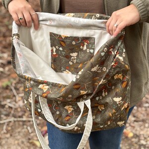 Large Drawstring Tote Bag: Forest Finds Print - Etsy