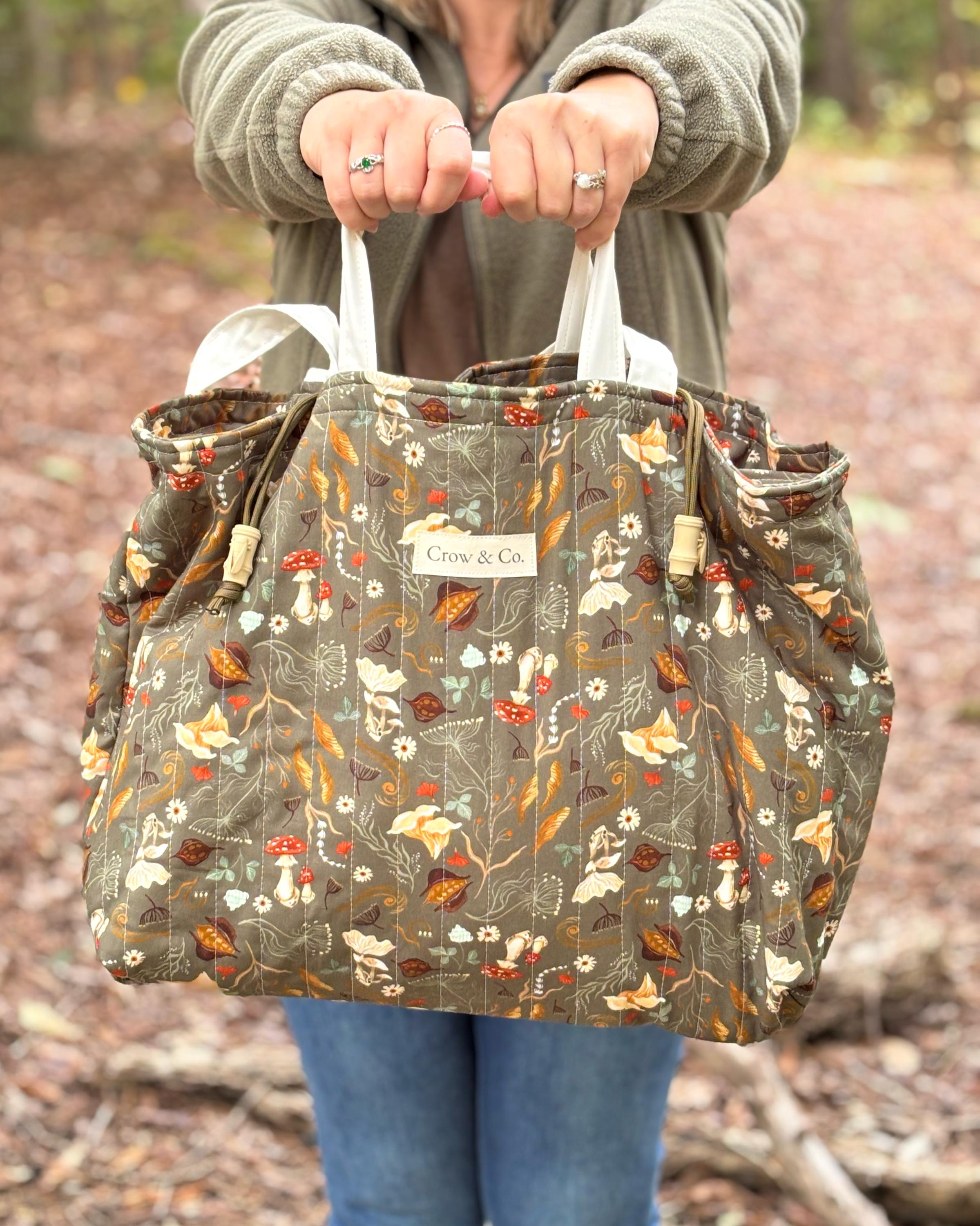 Large Drawstring Tote Bag: Forest Finds Print - Etsy