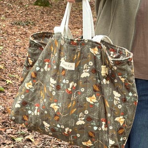 Large Drawstring Tote Bag: Forest Finds Print - Etsy