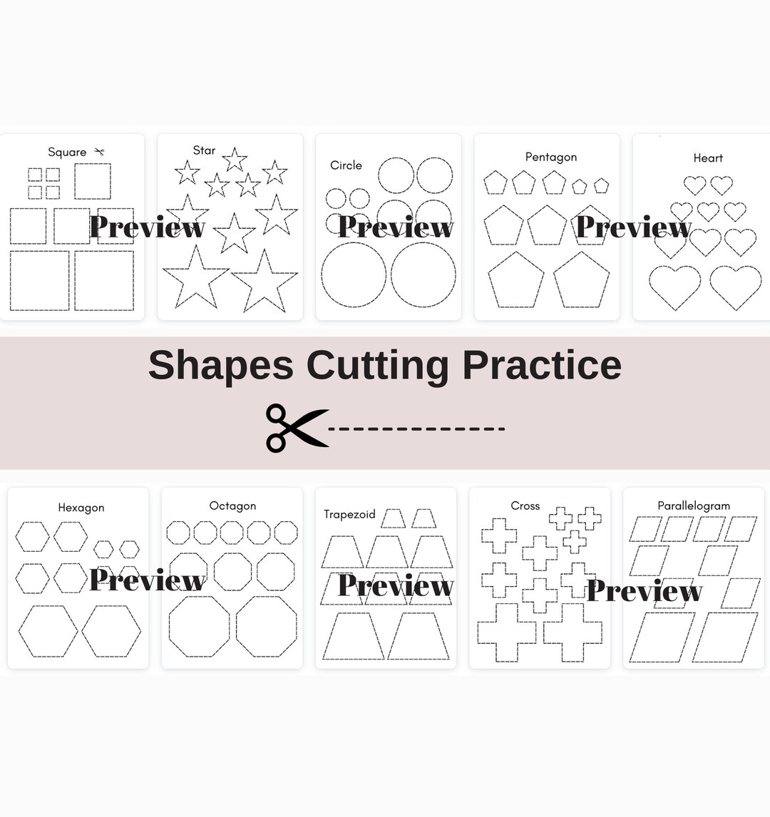 Shapes Cutting Practice - Etsy