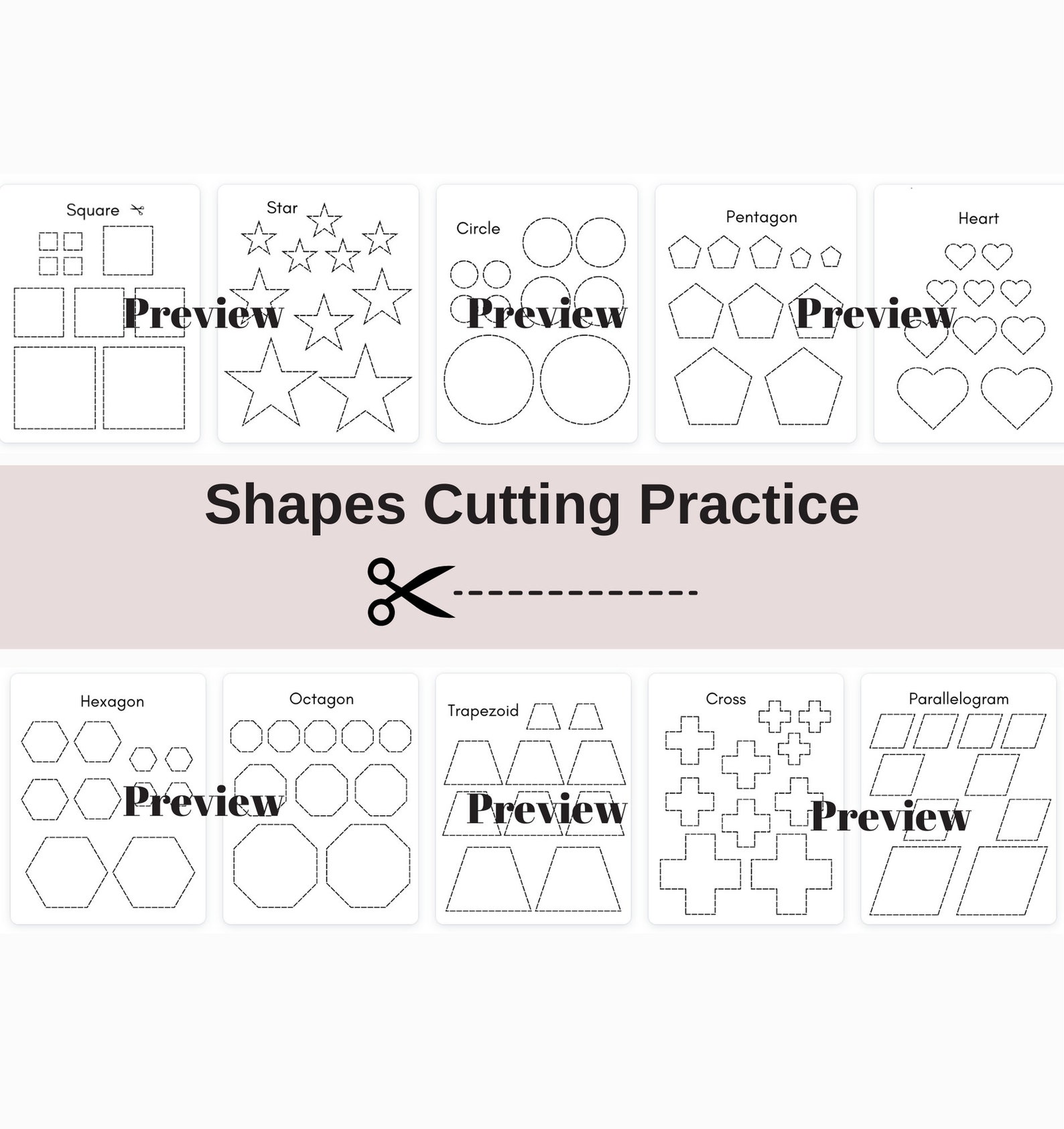 Shapes Cutting Practice - Etsy
