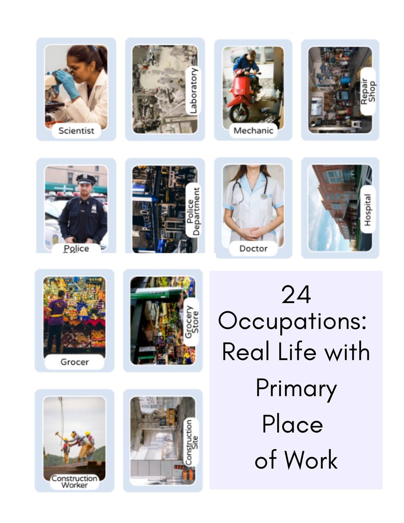 24 Occupations: Real Life With Primary Workplace - Etsy