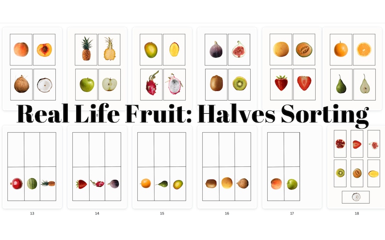 Real Life Fruit: Halves Matching Activity - Etsy