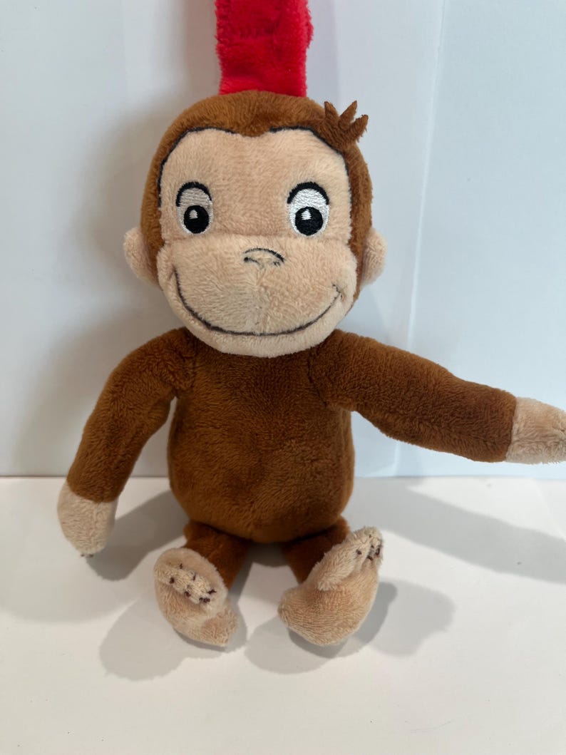 CURIOUS GEORGE Monkey Chimpanzee Plush Doll Vtg Stuffed Animal Toy 7 ...