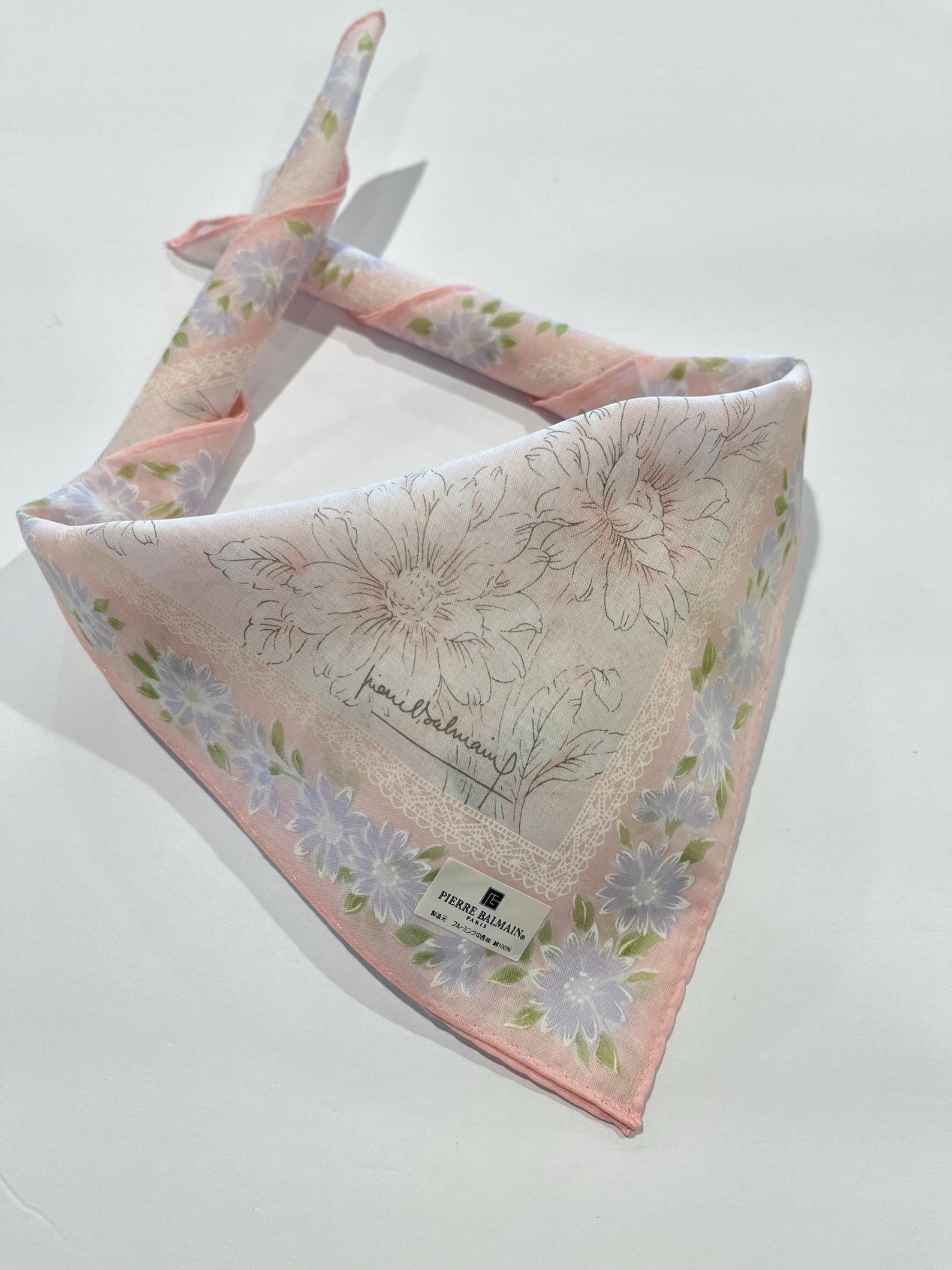 Laura Ashley Women Vintage Handkerchief Roses Pink Floral 19 Inches ...