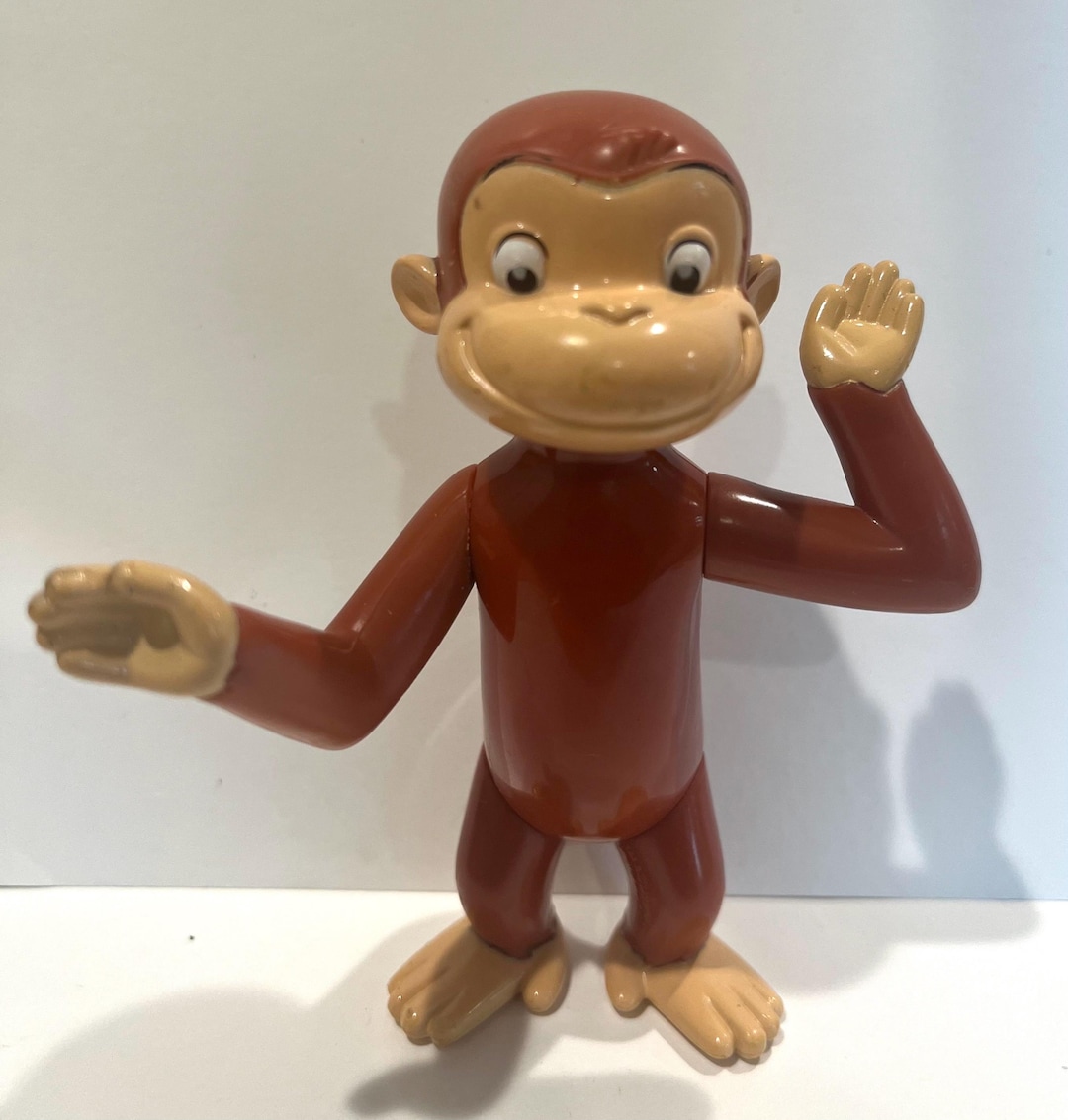 Curious George Toy Action Figure 4” Brown Monkey Movable Arms Hard ...