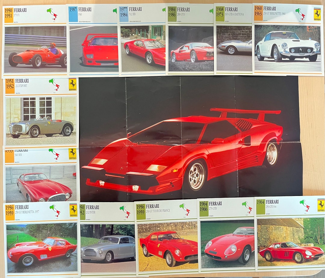 Ferrari Cars Photo Card 1950-1987 Collection of Pictures of Various ...