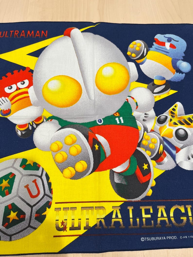 Ultraman Handkerchief Ultraman Ultra League Japan Soccer Video Game 90s ...