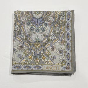 LANCETTI Vintage Handkerchief Scarf Floral Paisley Women Cotton Square ...