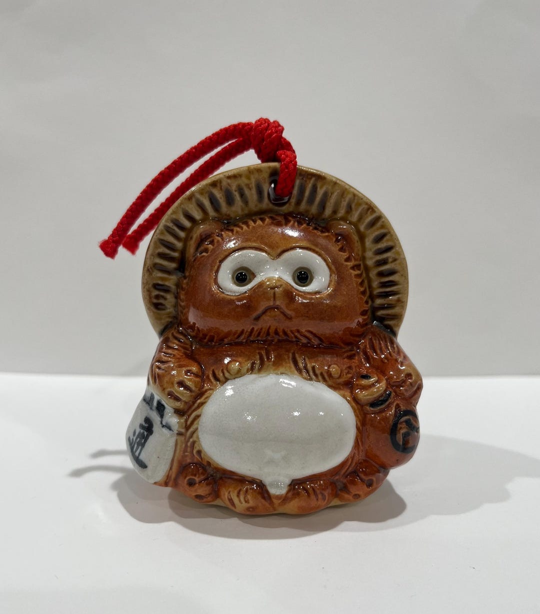 Japanese Tanuki Dire I Bell. Raccoon Dog. Vintage Ceramic Clay ...
