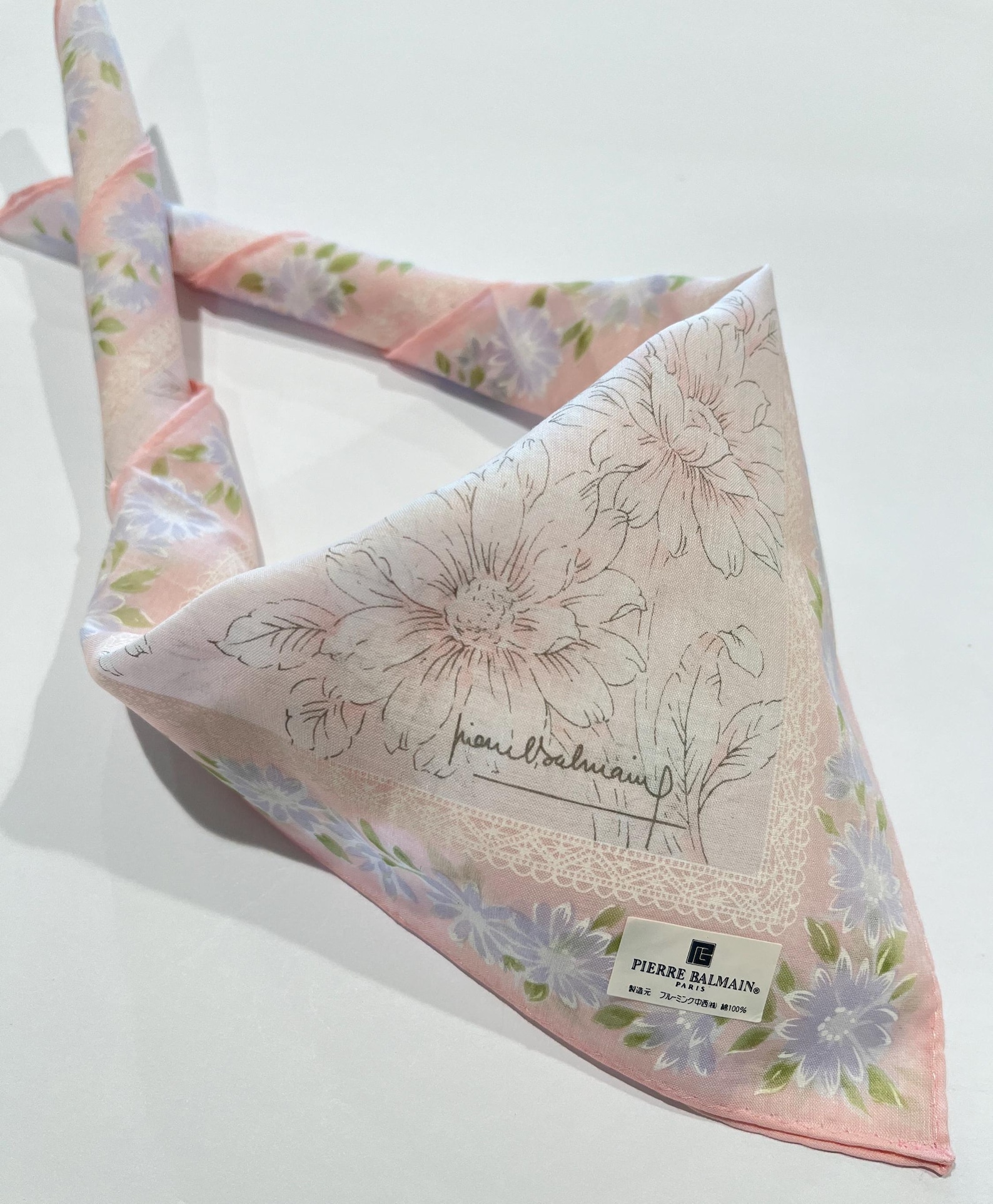 Laura Ashley Women Vintage Handkerchief Roses Pink Floral 19 Inches ...