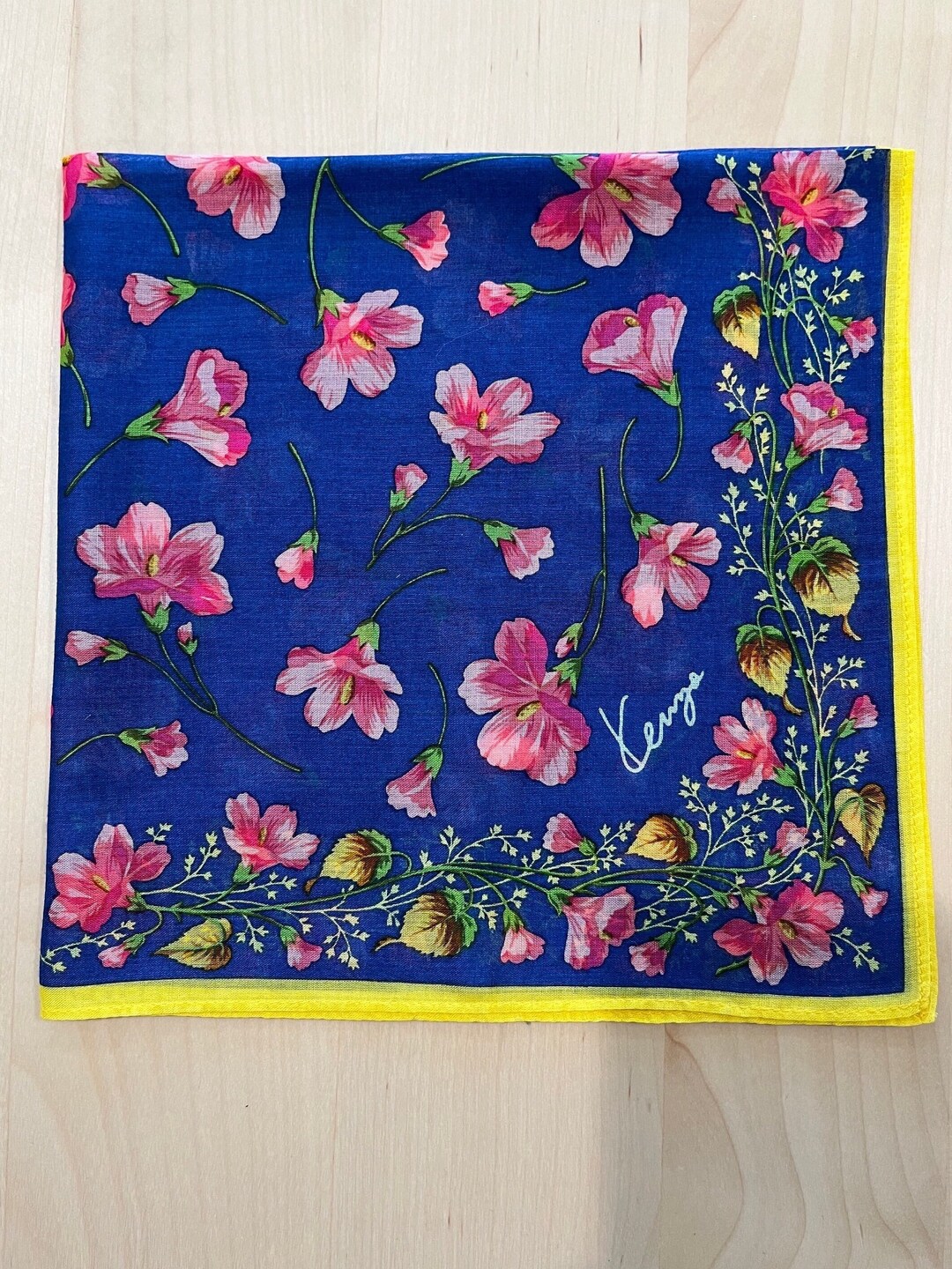 Kenzo Handkerchief Japan Vintage Womens Art Floral Pattern Cotton ...