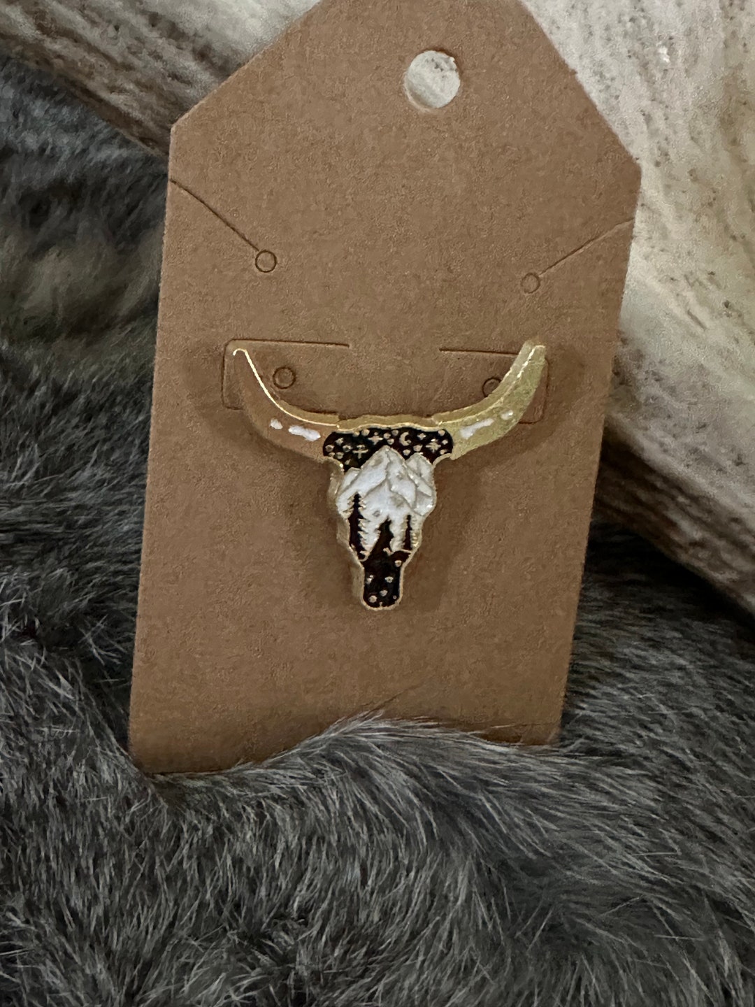Cow Skull Metal Hat Pin - Etsy