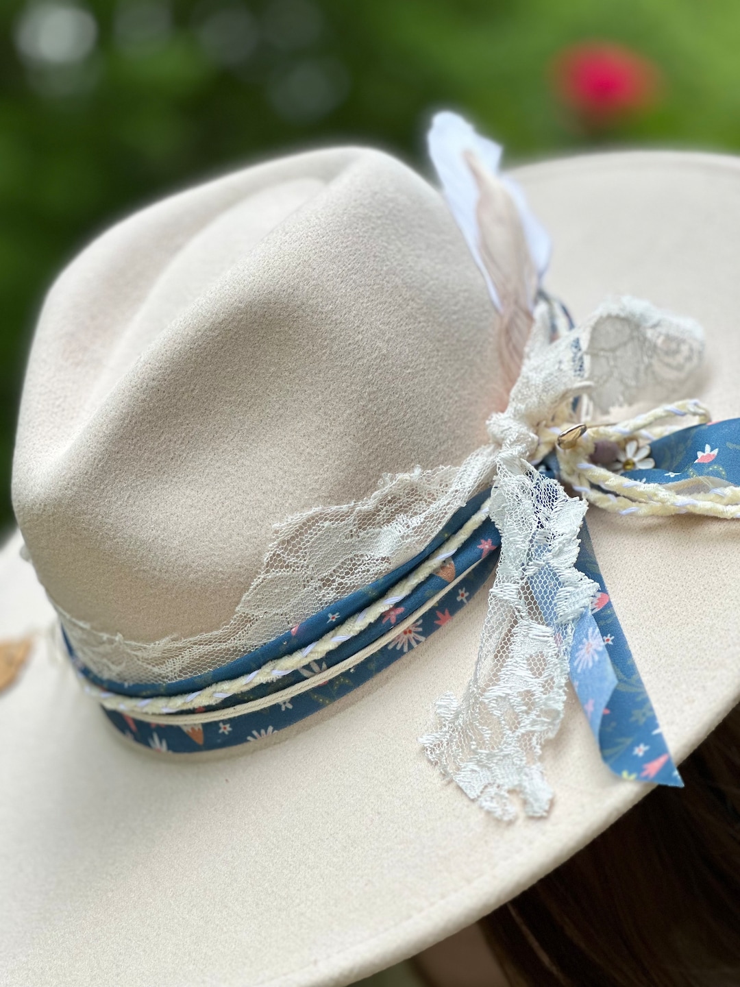 Blue Flowers Hat - Etsy