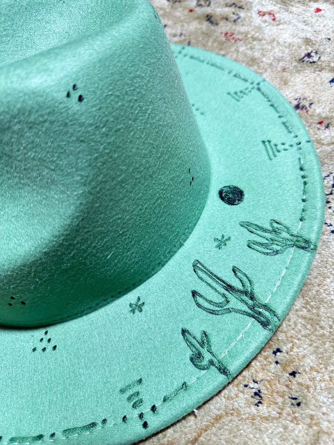Wide Brim Felt Hat Cactus - Etsy