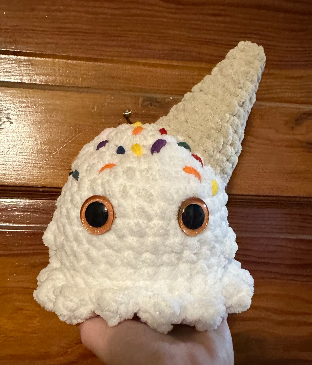 Ice Cream Ghost Plushie | Amigurumi | Stuffed Ghost |halloween Decor ...