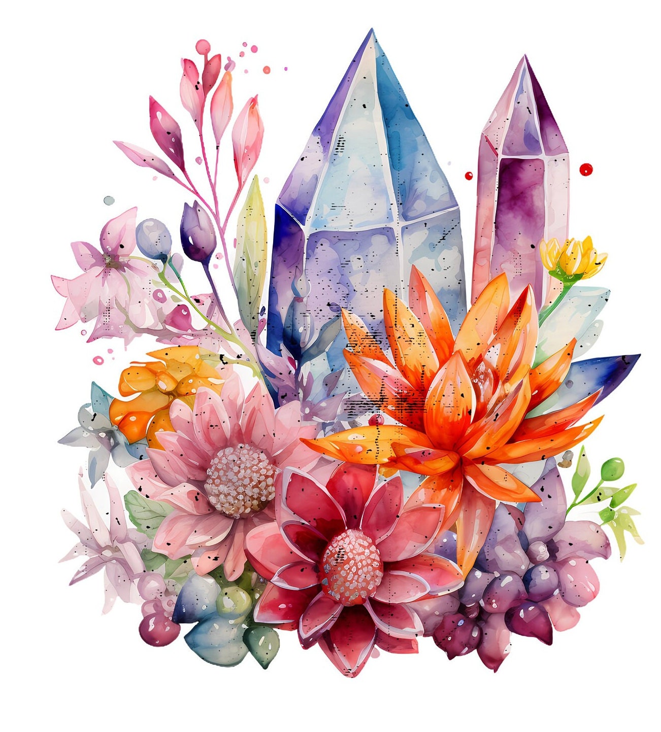 Crystal Flower Svg, Colorful Floral Svg , Witchcraft Svg, Mystical Svg ...