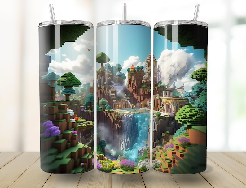 3 Images Minecraft Tumbler Wrap Design Minecraft Sublimation Wrap 20oz ...