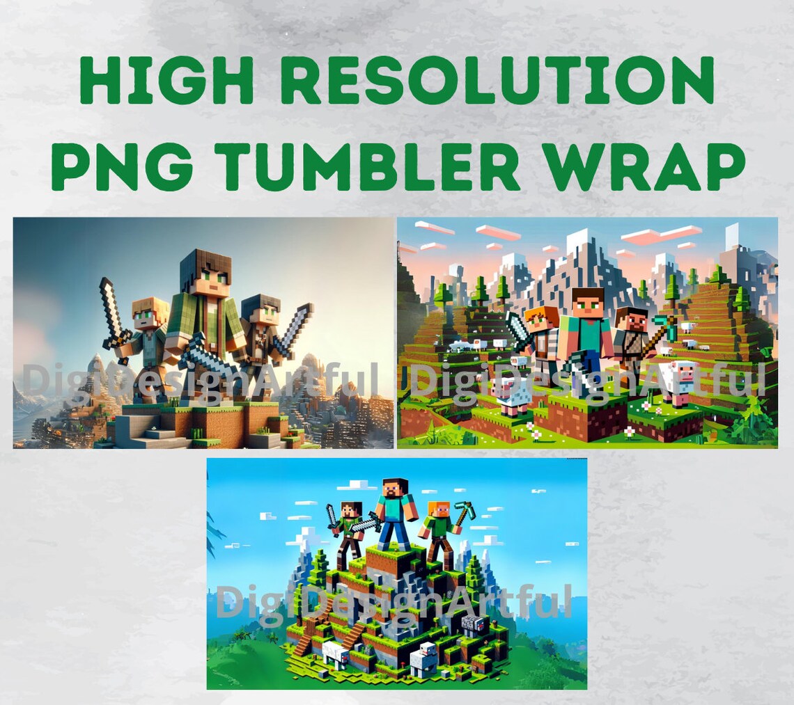 5 Images Minecraft Tumbler Wrap Design Minecraft Sublimation Wrap 12oz ...