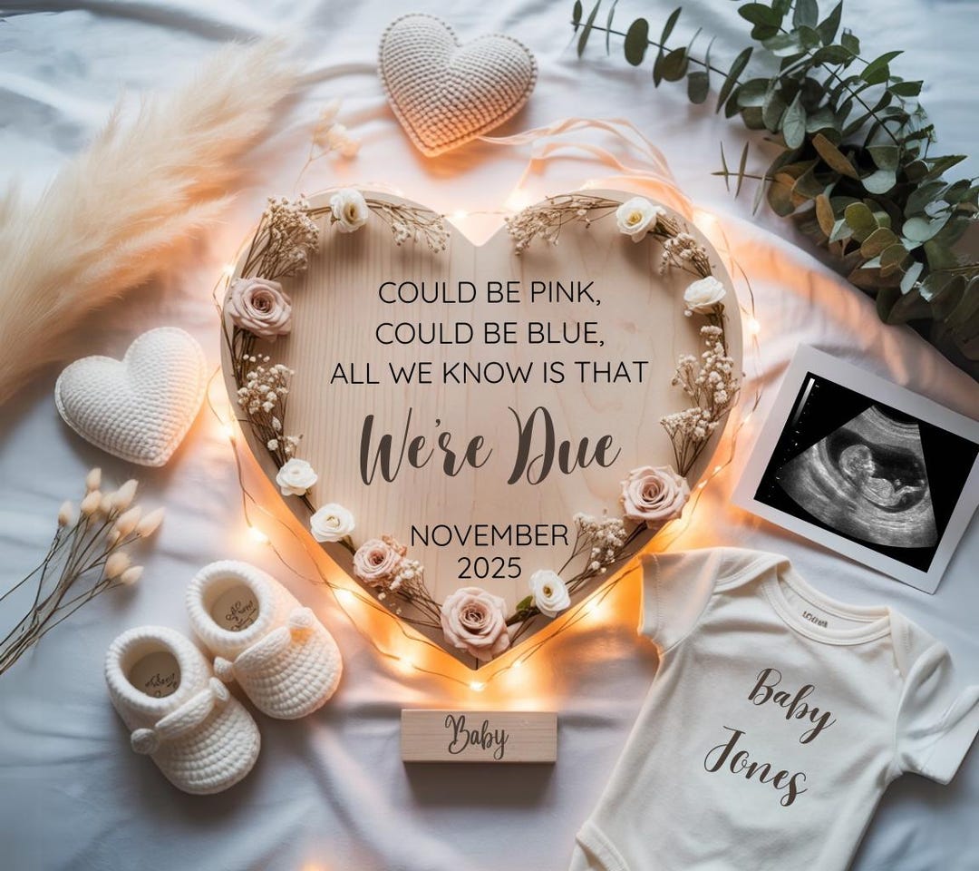 Could Be Pink or Blue Digital Pregnancy Announcement, Neutral Pregnancy ...