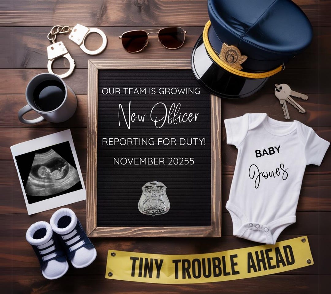Police Pregnancy Announcement for Social Media, Blue Line Baby ...
