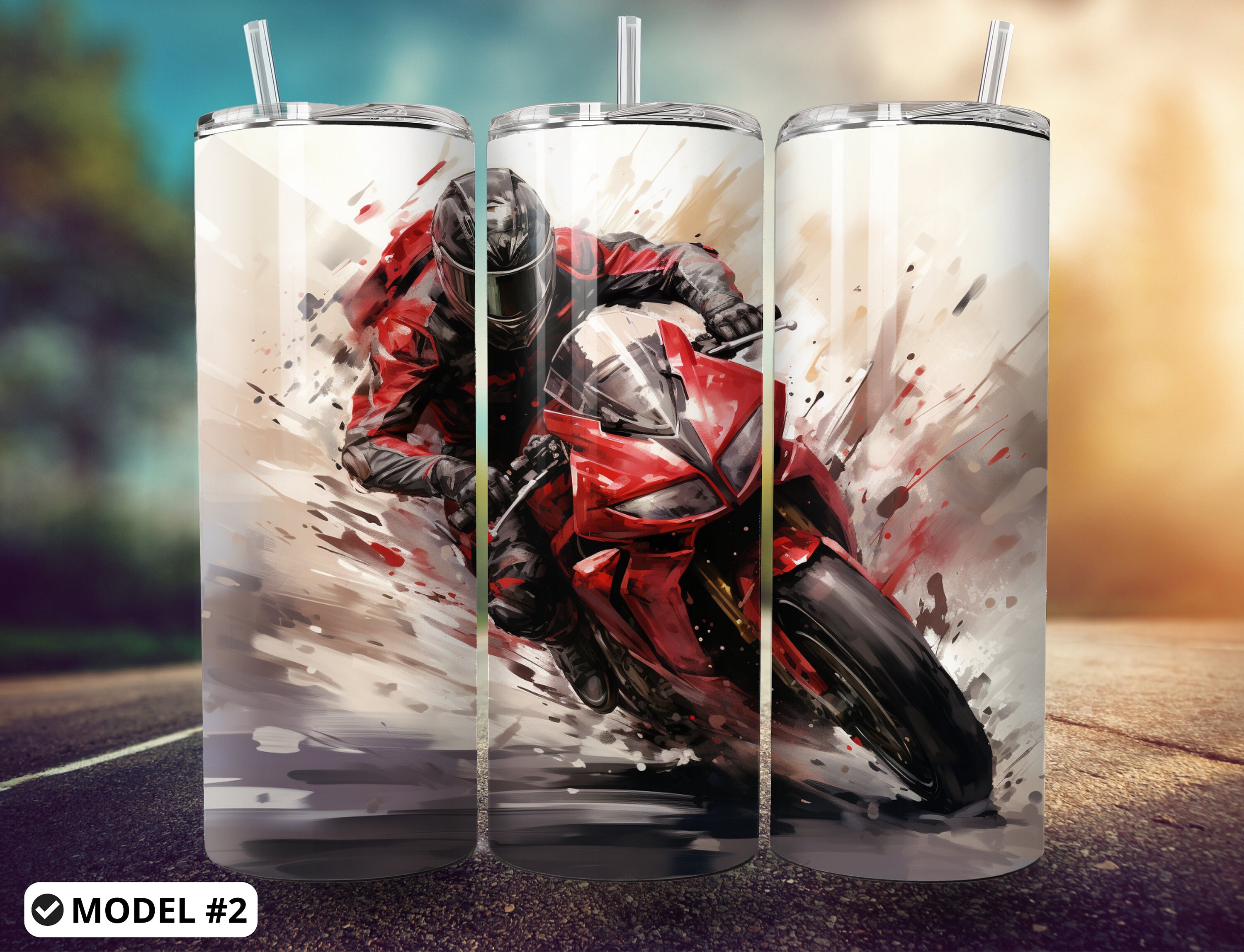 Biker PNG Motorcycle Tumbler Wrap 20oz Skinny Tumbler Sublimation ...