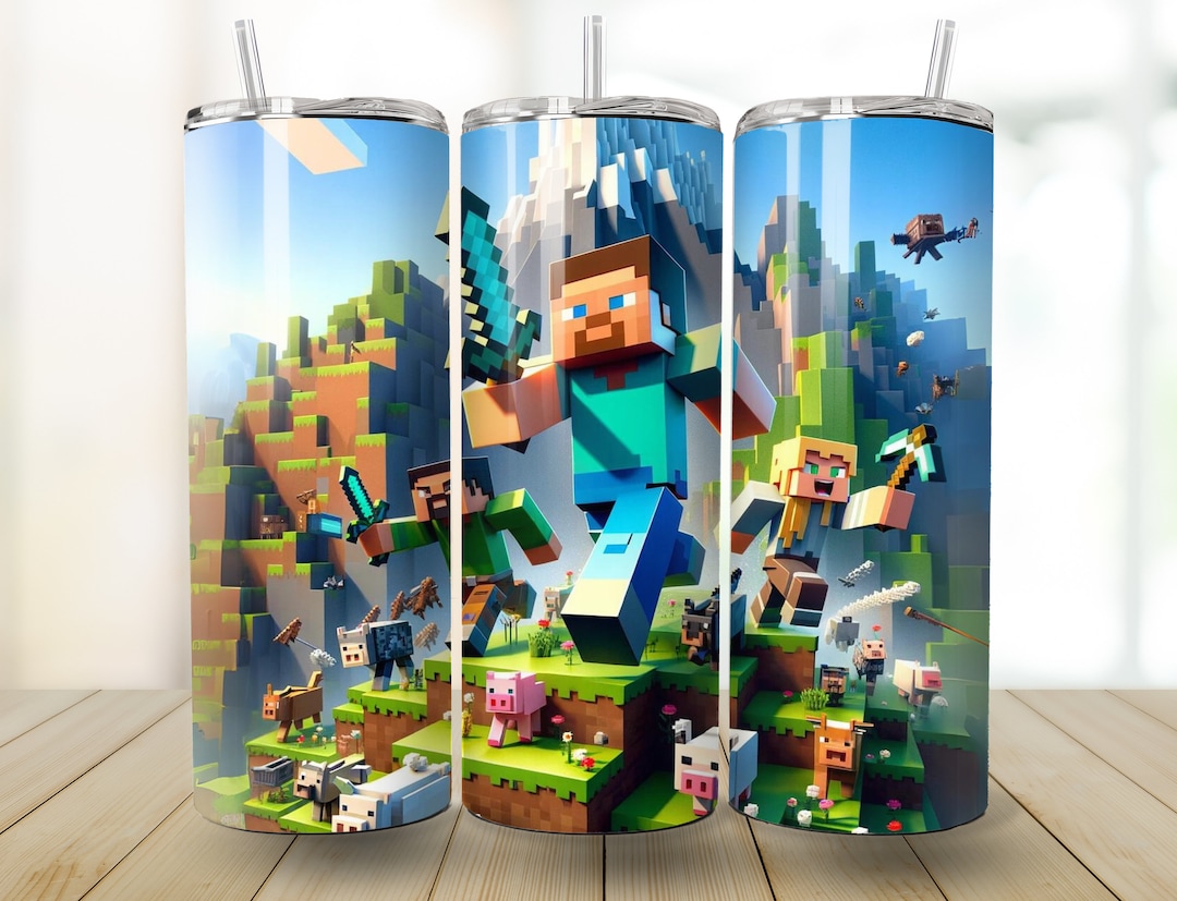 3 Images Minecraft Tumbler Wrap Design Minecraft Sublimation Wrap 20oz ...