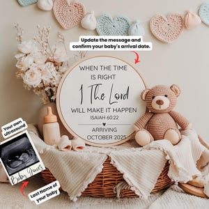 Boho Religious Pregnancy Announcement, Digital Scripture Baby Reveal ...