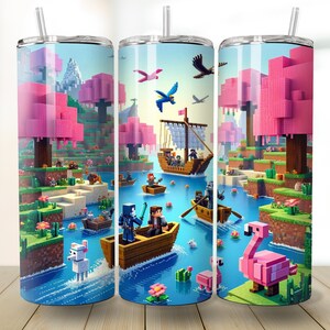 2 Images Minecraft Tumbler Wrap Design Minecraft Sublimation Wrap 20oz ...
