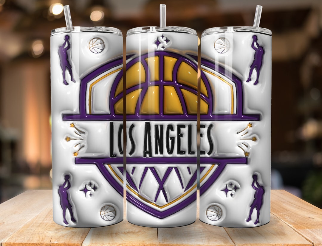 LA Basketball Team, Los Angeles Inflated 20 Oz Skinny Tumbler PNG Wrap ...