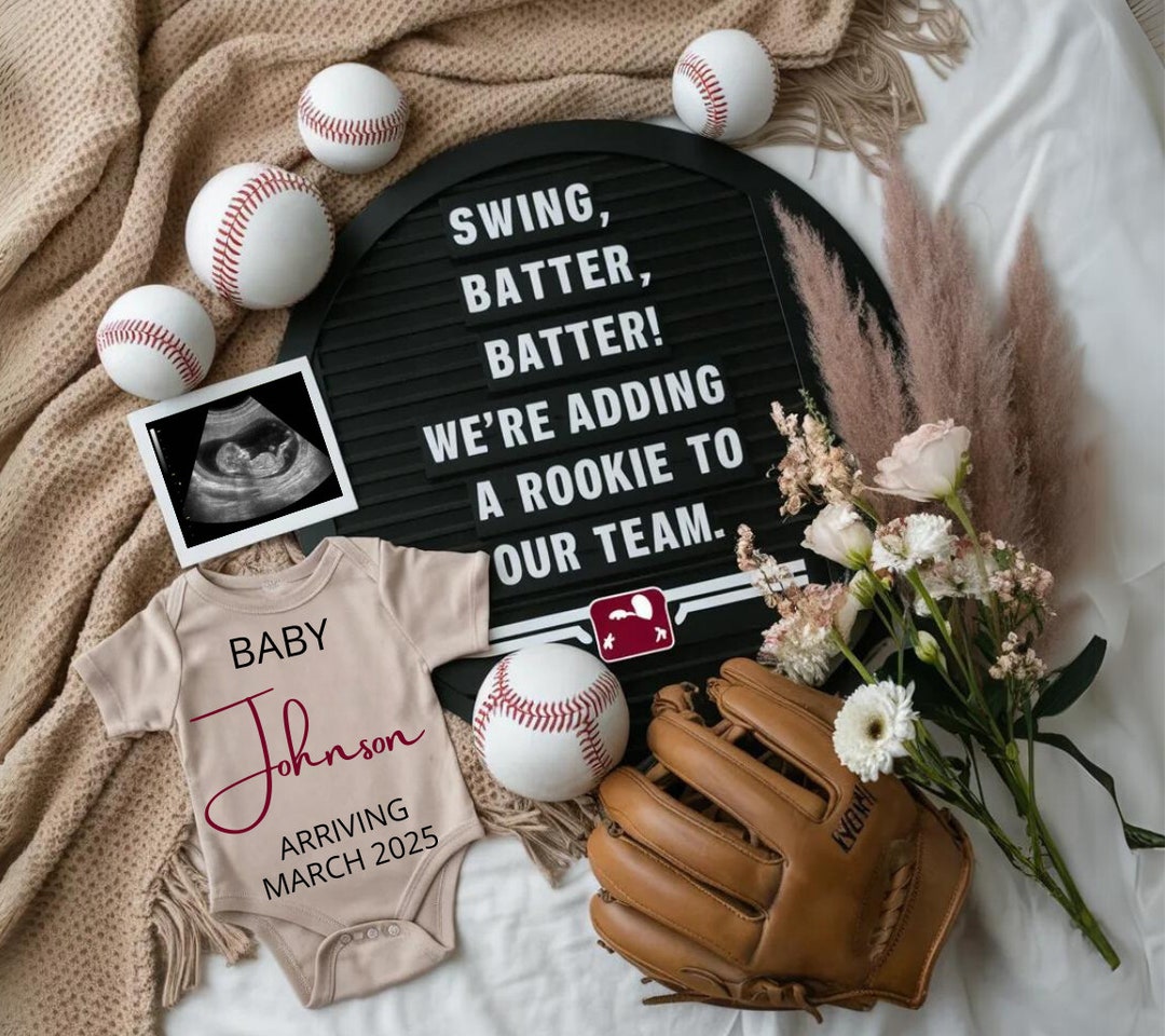 Baseball Pregnancy Announcement Digital, Father's Day Sports Pregnancy ...
