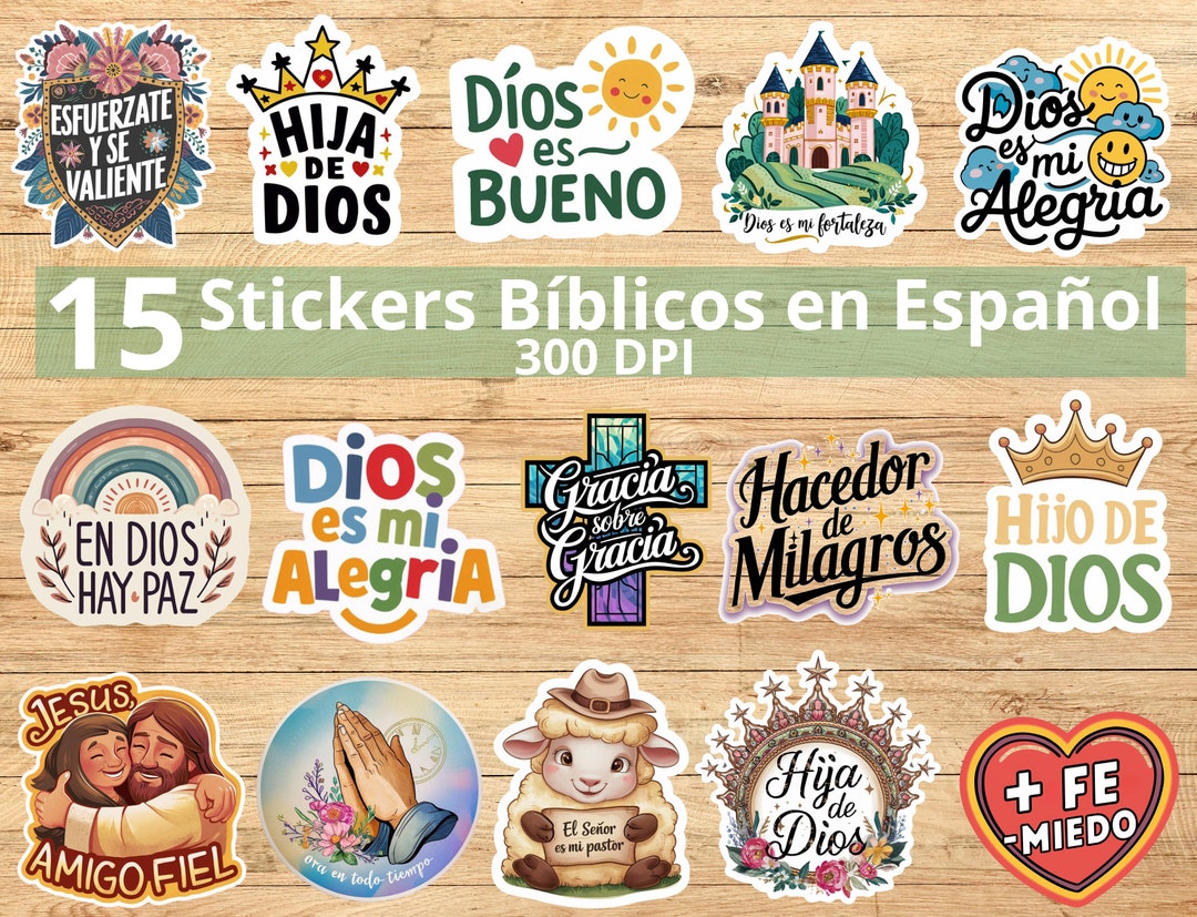 15 Frases Biblicas Religiosas PNG, Spanish PNG, Stickers Digitales ...