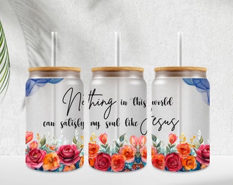 Jesus 16oz Libbey Can Tumbler Wrap PNG File Religious Affirmations ...