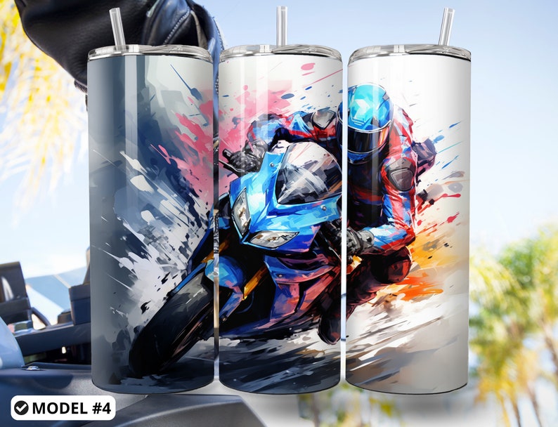 5 Images Motorcycle Tumbler Wrap, 20oz Motorcycle Tumbler, Motorcycle ...