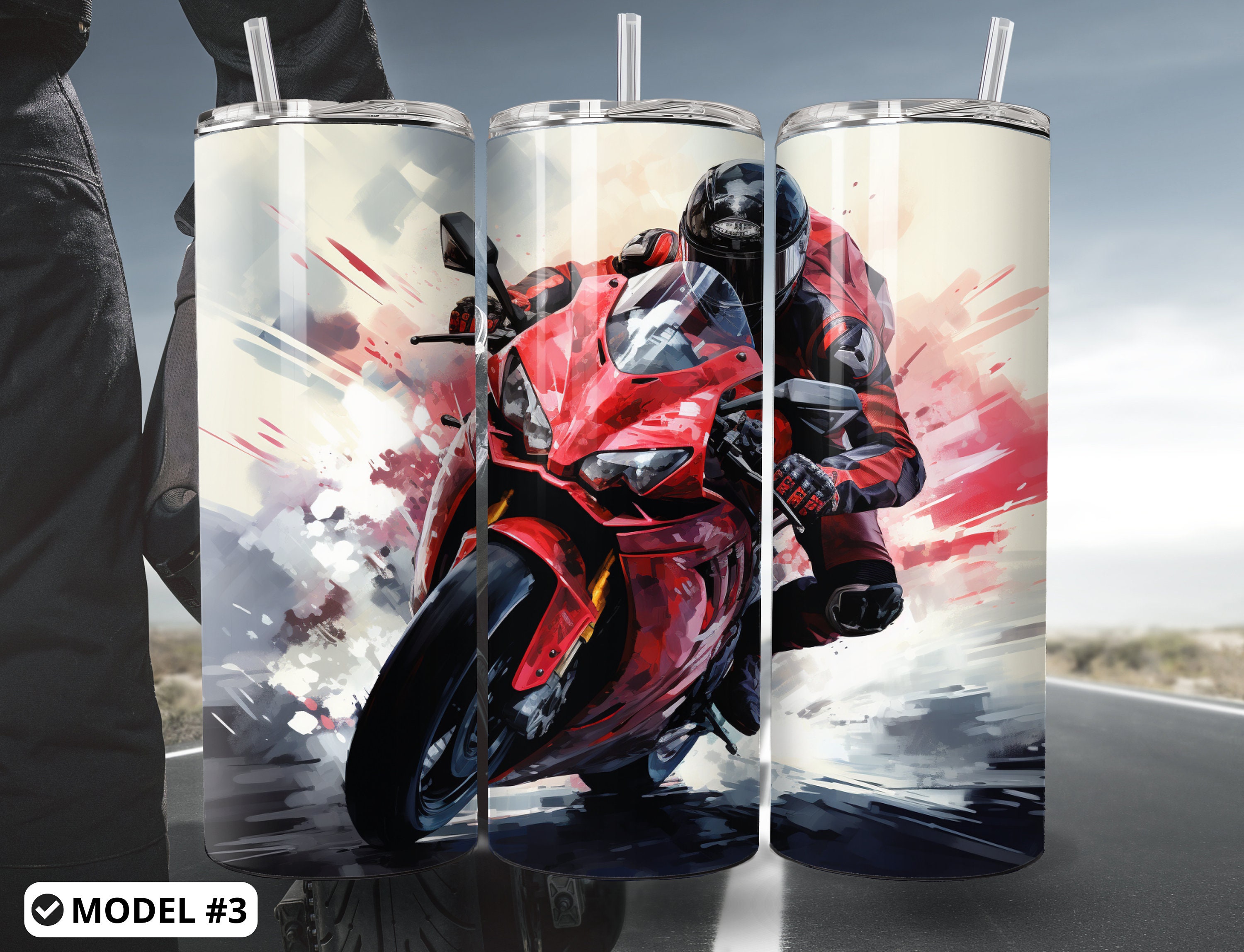 Biker PNG Motorcycle Tumbler Wrap 20oz Skinny Tumbler Sublimation ...