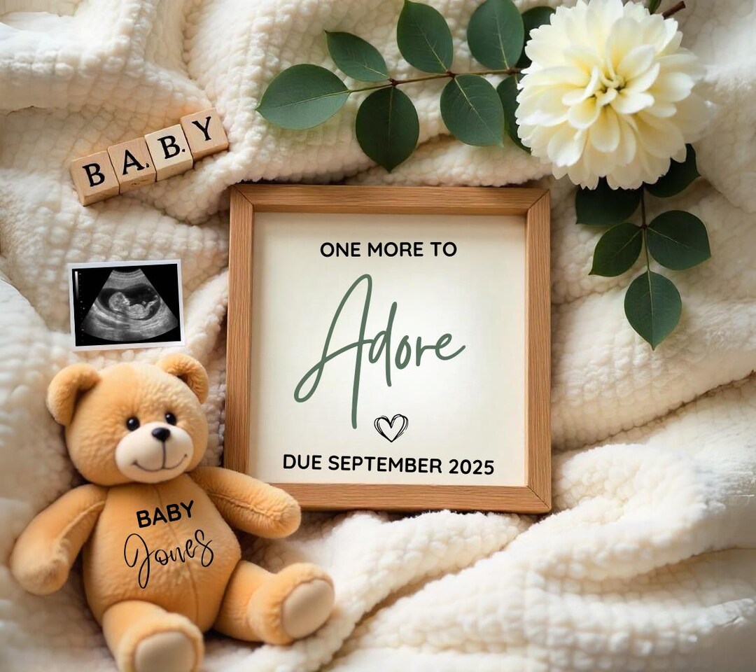 Digital Pregnancy Announcement | Baby Number 2 Baby Reveal | Editable ...